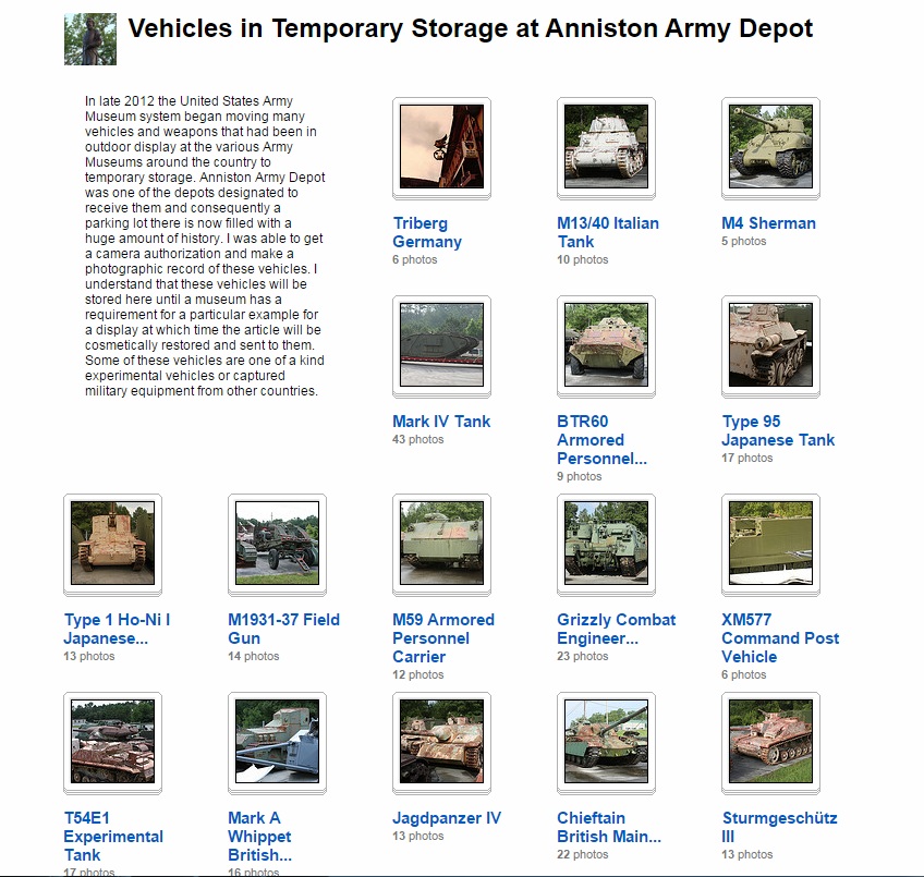 Photo Gallery of former APG vehicles in storage at Anniston Army Depot ...
