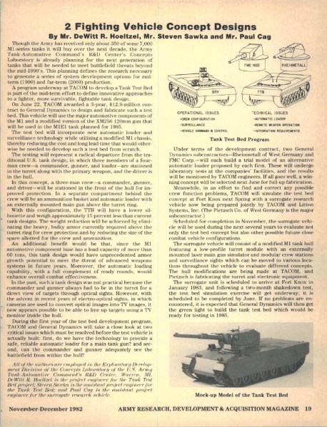 2 Fighting Vehicle Concept Designs Nov Dec 1982 – Tank and AFV News
