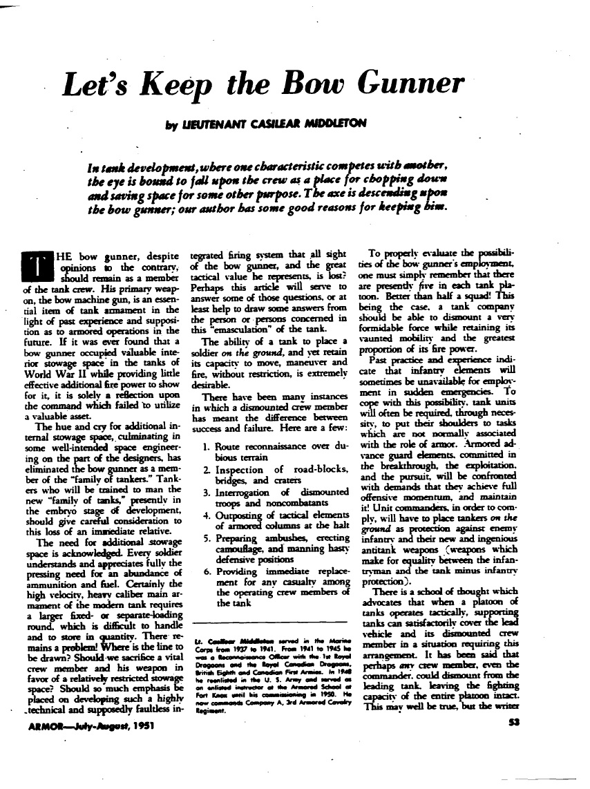 From the Editor: The Hull Machine Gunner – Tank and AFV News