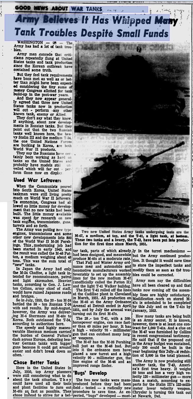 From the Vault: Newspaper articles on US Korean War tanks – Tank and ...