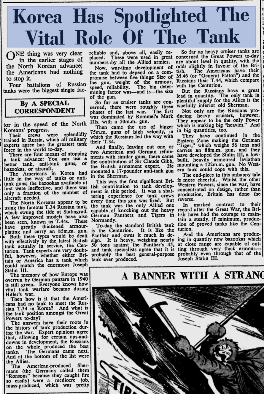 From the Vault: Newspaper articles on US Korean War tanks – Tank and ...