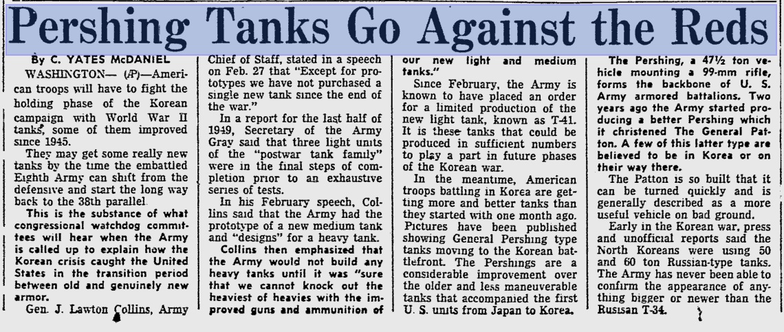 From the Vault: Newspaper articles on US Korean War tanks – Tank and ...