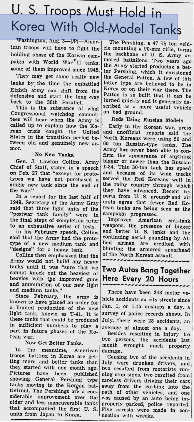 From the Vault: Newspaper articles on US Korean War tanks – Tank and ...
