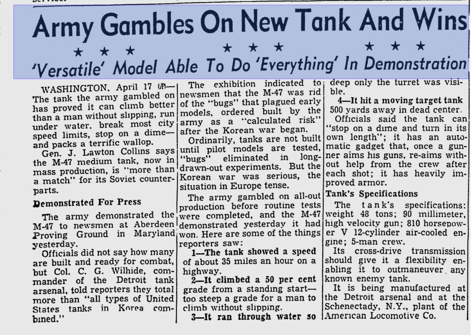 From the Vault: Newspaper articles on US Korean War tanks – Tank and ...