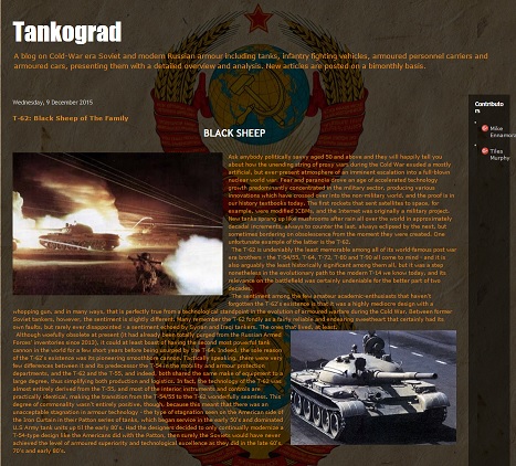 “Tankograd” blog on T-62 – Tank and AFV News