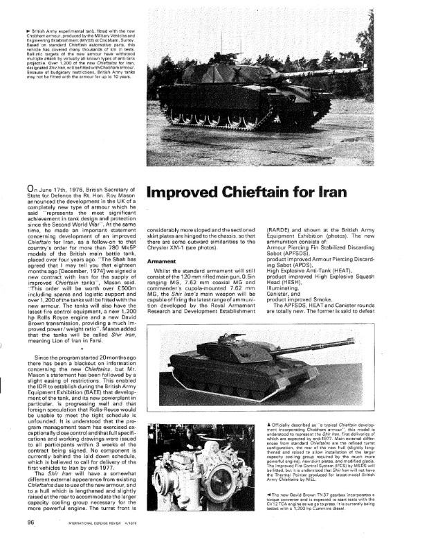 From the Vault: Chieftain Articles and Documents – Tank and AFV News